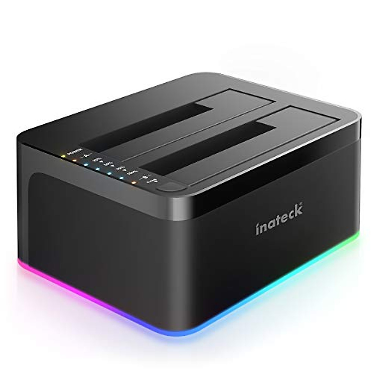 Inateck RGB SATA to USB 3.0 Hard Drive Docking Station with Offline Clone, for 2.5 and 3.5 Inch HDDs and SSDs, UASP Supported, Black SA02003