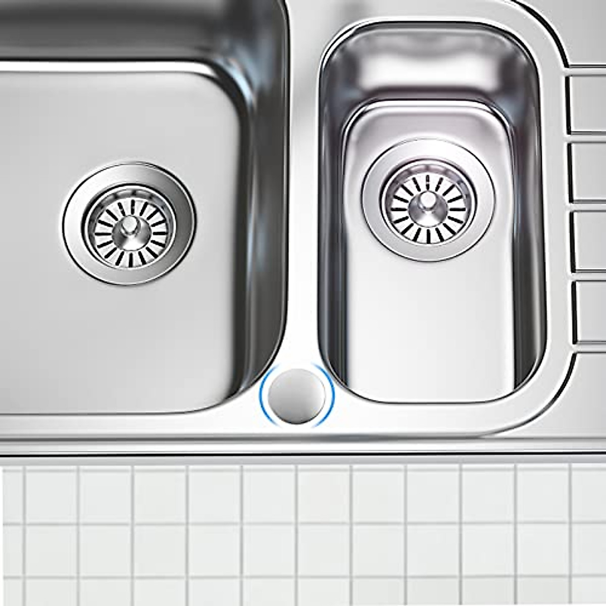 NUOBESTY Sink Tap Hole Cover, Kitchen Faucet Hole Cover, Stainless Steel Plate Stopper Cover Blanking Metal Plug Soap Dispenser Cover for Kitchen Bathroom 2pcs
