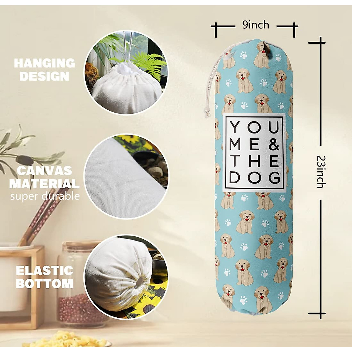 Grocery Bags Holder Organizer For Shopping Bags，Wall Mount Plastic Bags Storage Container Dispensers, Pet Lovers Home Kitchen Gifts For Women, Family, Friends, Dog Mom, Dog Dad(Labrador Retriever)