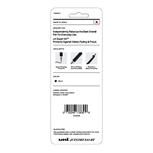 uni-ball Jetstream RT Ballpoint Pens, Bold Point (1.0mm), Black, 3 Count