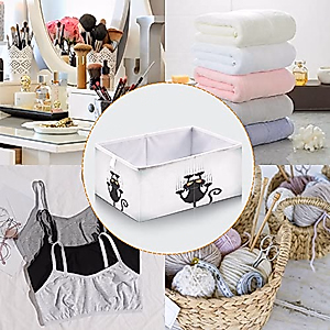 Kigai Halloween Cat Paw Print Cube Storage Bins - 11x11x11 In Large Foldable Storage Basket Fabric Storage Baskes Organizer for Toys, Books, Shelves, Closet, Home Decor