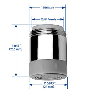 YOO.MEE Faucet Aerator with Dual- function 2 flow Spray, Chrome