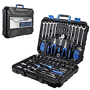 DEKOPRO 118 Piece Tool Kit Professional Auto Repair Tool Set Combination Package Socket Wrench with Most Useful Mechanics Tools