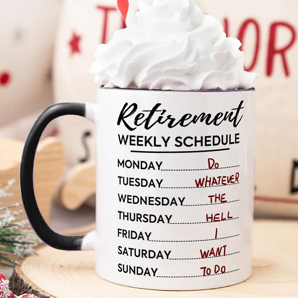 Fatbaby Funny Retirement Gifts For Women Men,Retirement Weekly Schedule Coffee Mug Gifts for Coworker Boss Office, Retired Calendar Mug for Dad Mom Friends Grandma Grandpa 11OZ