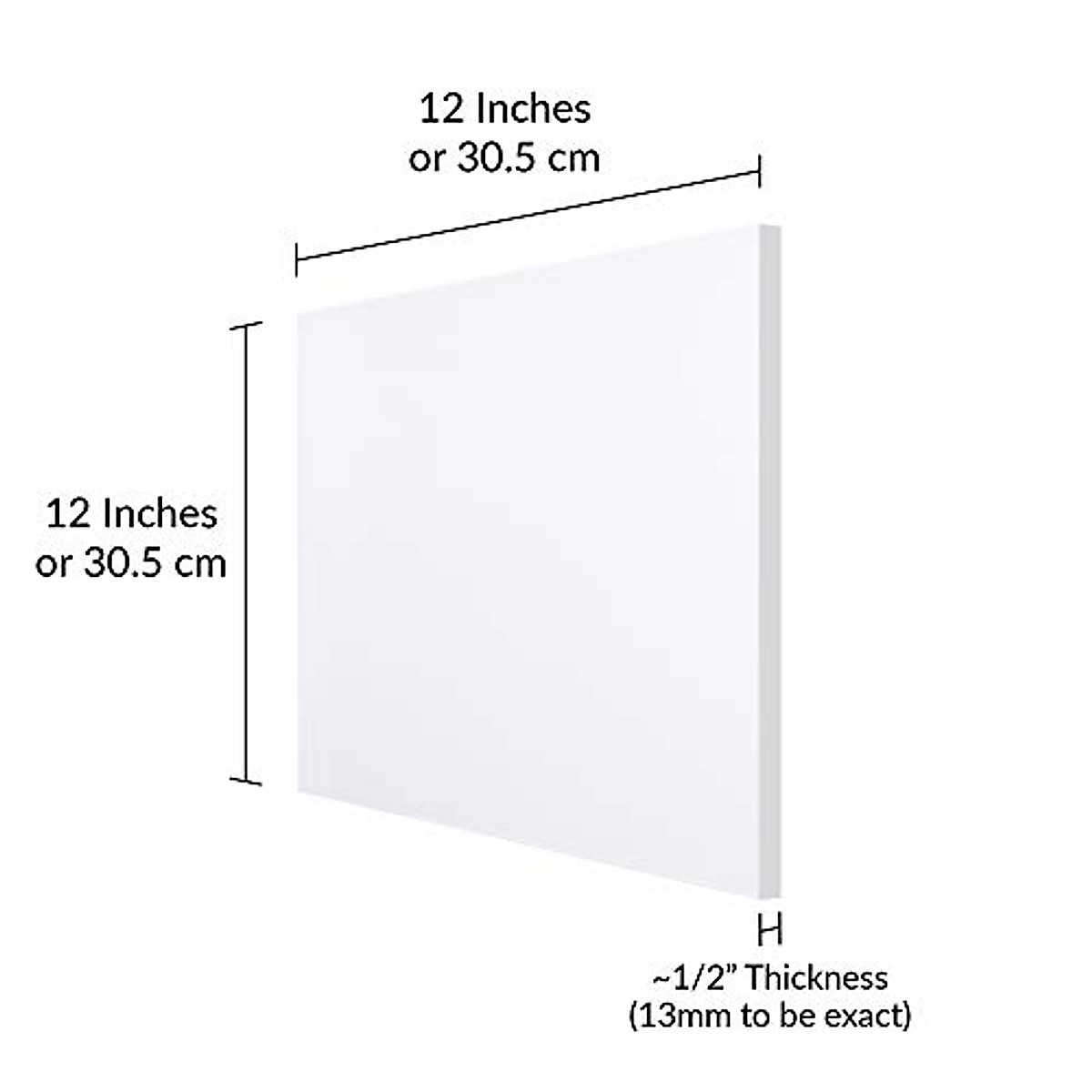 SimbaLux Acrylic Sheet Clear Cast Plexiglass 12” x 12” Square Panel 1/2” Thick (13mm) Transparent Plastic Plexi Glass Board with Protective Paper for Signs, DIY Display Projects, Craft, Easy to Cut