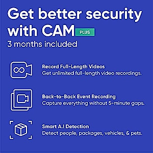 WYZE Cam Pan v3 Indoor/Outdoor IP65-Rated 1080p Pan/Tilt/Zoom Wi-Fi Smart Home Security Camera with Color Night Vision, 2-Way Audio, Compatible with Alexa & Google Assistant, Includes 3 Mo of Cam Plus