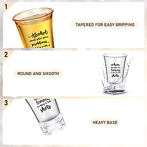 Zeyune 1.2oz Colorful Shot Glasses Acrylic Unbreakable Party Shot Glasses Compatible with 6 Shot Glass Dispenser and Holder(Clear, Yellow, Blue, Purple, 24 Pcs)