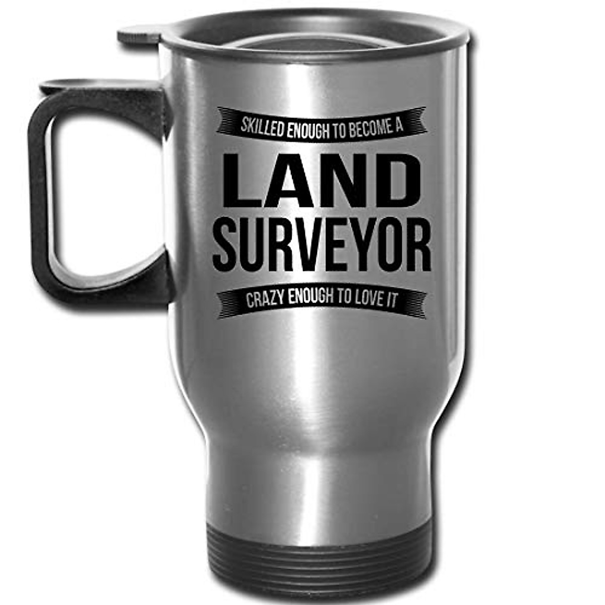 Shirt Luv Land Surveyor Travel Mug Gifts - Funny Appreciation Thank You For Men Women New Job 14 oz Mug Silver