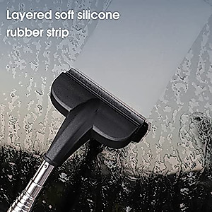 Saterkali Rearview Mirror Retractable Wiper with Double-Layer Brush Head, Portable Cleaning Car Rearview Mirror Rain Remover for Car Windshield, Window, Mirror, Glass Door Pink