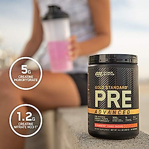 Optimum Nutrition Gold Standard Pre Workout Advanced, with Creatine, Beta-Alanine, Micronized L-Citrulline and Caffeine for Energy, Keto Friendly, Berry Blast, 20 Servings
