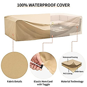 UDPATIO Outdoor Patio Furniture Sets 7 Pieces Outdoor Sectional Couch, PE Rattan Sofa Wicker Patio Conversation Sets with Cover for Deck Balcony Yard Poolside w/Coffee Table Thickened Cushions, Red