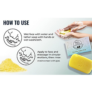 Natural Elephant Dead Sea Sulfur Soap 4.4 oz with Dead Sea Salt, Aloe Vera, Sulphur Face and Body Bar for All Skin Types Single 4.4 oz (125 g) Soap