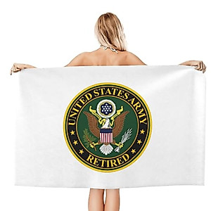 Army Retired Beach Towel Absorbent Bathroom Towels Microfiber Beach Towels Oversized Super ​32x52 Inch