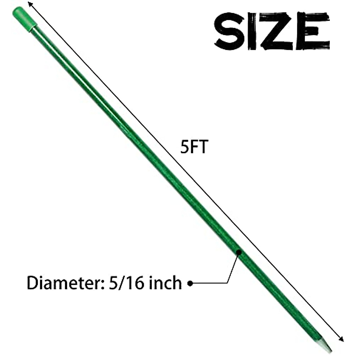 ZJIA 5 Ft Garden Stakes Fiberglass Plant Stakes Sturdy Tomato Stakes, Pack of 20