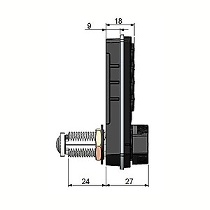 FJM Security Products Combi-Cam E, 7910-K10, Electronic Cabinet Lock, Black Finish, Small