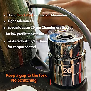 vbaxy 26 28 32mm Topcap Socket Flat Socket Chamferless Fork Socket for Fox Fork Suspension Service
