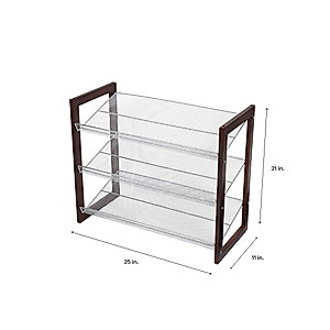 Organize It All 3 Tier Wood Frame Shoe Storage Rack