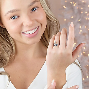 Stone Armory Georgia Tech Football Accessories for Women - Navy GT Ring with Crystals - Hypoallergenic and Adjustable Sizes 5-12 - Georgia Tech Gifts for Women