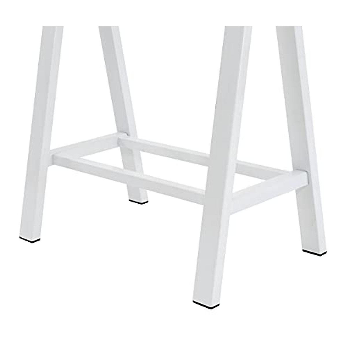 OSP Home Furnishings Middleton 47 Inch Desk with Clear Beveled Glass Top, White Base