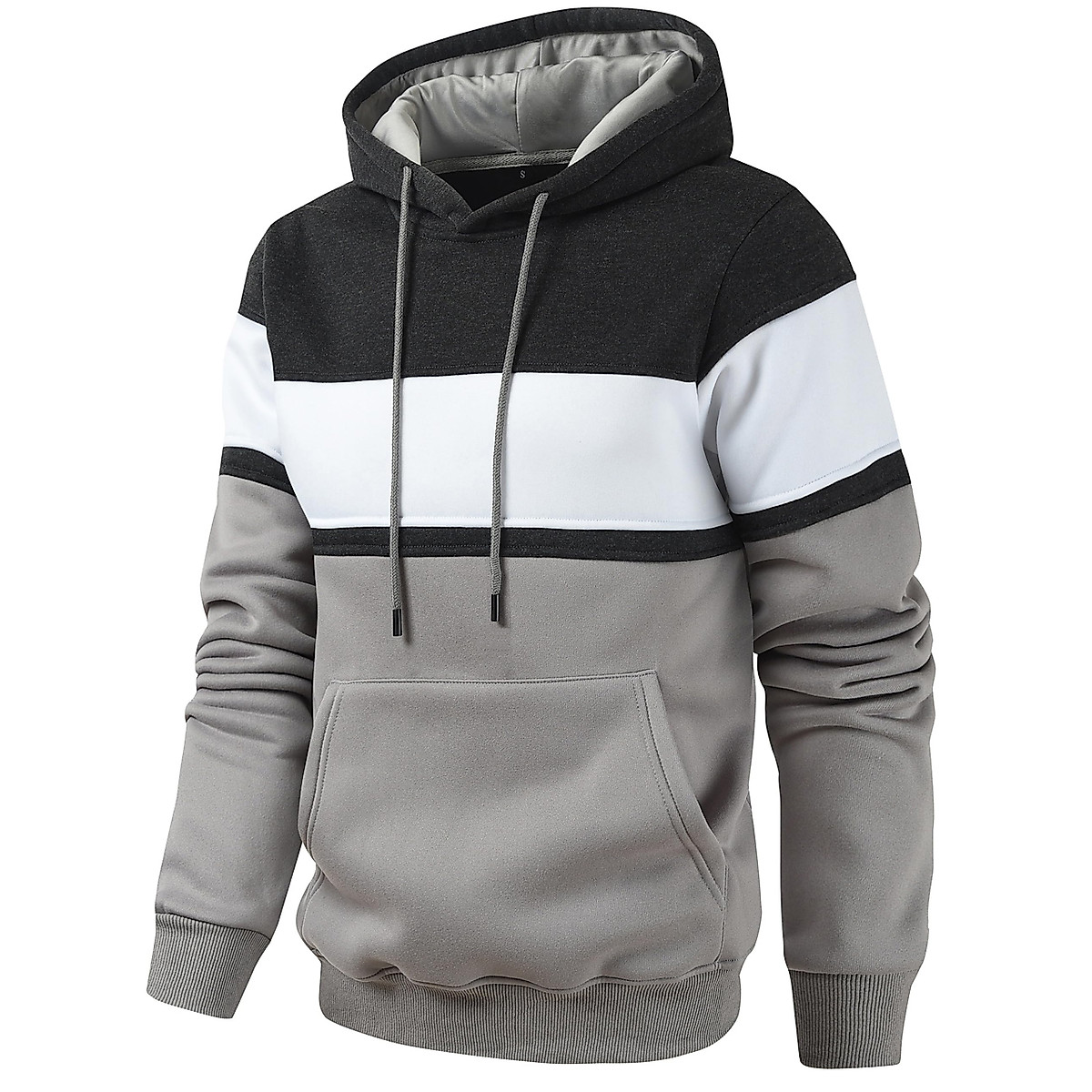 Lulucleaf Mens Hoodies Pullover Long Sleeve Casual Hoodie for Men Hooded Sweatershirt DimGrey Medium