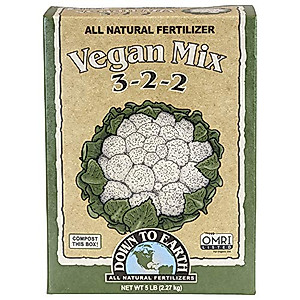 Down to Earth Organic Vegan Fertilizer Mix 3-2-2, 5 lb