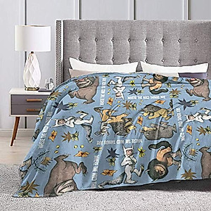 Qualet Where The Wild Things are Ultra Soft Micro Fleece Warm Throw Lightweight Bed Blanket Sofa Cozy, Blanket Couch Travel Chair for Home 50" X40