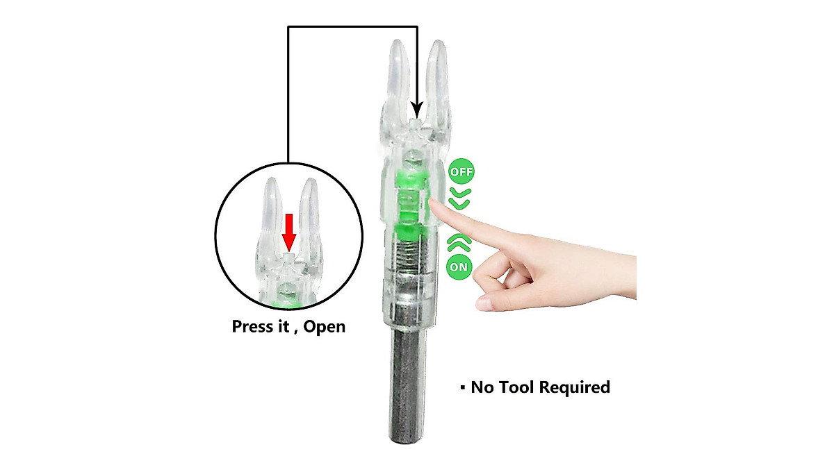 GUGA 6Pcs Lighted Nocks for Arrows with .244"/6.2mm Inside Diameter ...