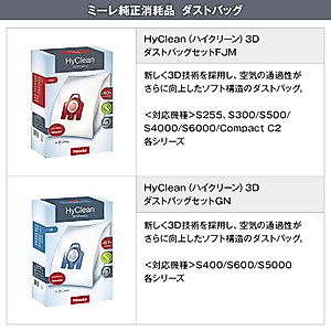 Miele Original AirClean 3D Efficiency FJM XL-Pack Vacuum Cleaner Bags, Containing 8 Bags and 4 Filters, for Miele Compact C2, Compact C1, Complete C1, S6 and S4 vacuum cleaners