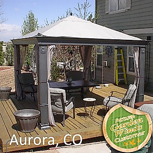Garden Winds Replacement Canopy Top Cover for Tiverton Series 3 Gazebo - Riplock 350 - Cinnabar