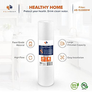 Aquaboon 1 Micron 20" x 4.5" Sediment Water Filter Replacement Cartridge | Whole House Sediment Filtration | Compatible with AP810-2, FPMB-BB5-20, P5-20BB, FP25B, 155358-43, 1 Pack