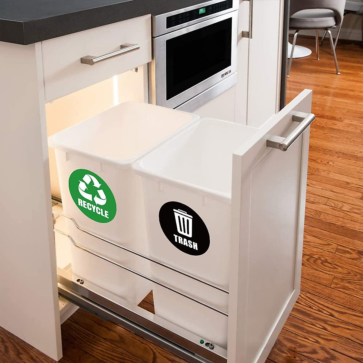 18pcs 5 INCH Bins Recycling Stickers Garbage Classification Label Large Garbage Can Recycle Stickers Waste Bin Decals Garbage Classification Bin Reminding Stickers Sorting Sticker Label Stickers