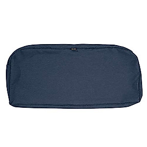 Classic Accessories Montlake FadeSafe Water-Resistant 41 x 18 x 3 Inch Outdoor Bench/Settee Contoured Back Cushion, Patio Furniture Swing Cushion, Heather Indigo Blue, Patio Loveseat Cushion