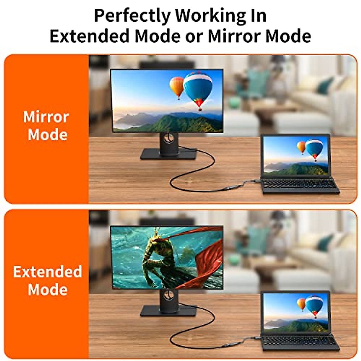 IIABC 4K DisplayPort to HDMI Adapter Cable, Gold-Plated Uni-Directional Display Port PC to HDMI Screen Converter (Male to Female) Compatible for HP, Dell, GPU, AMD, NVIDIA, More. Passive