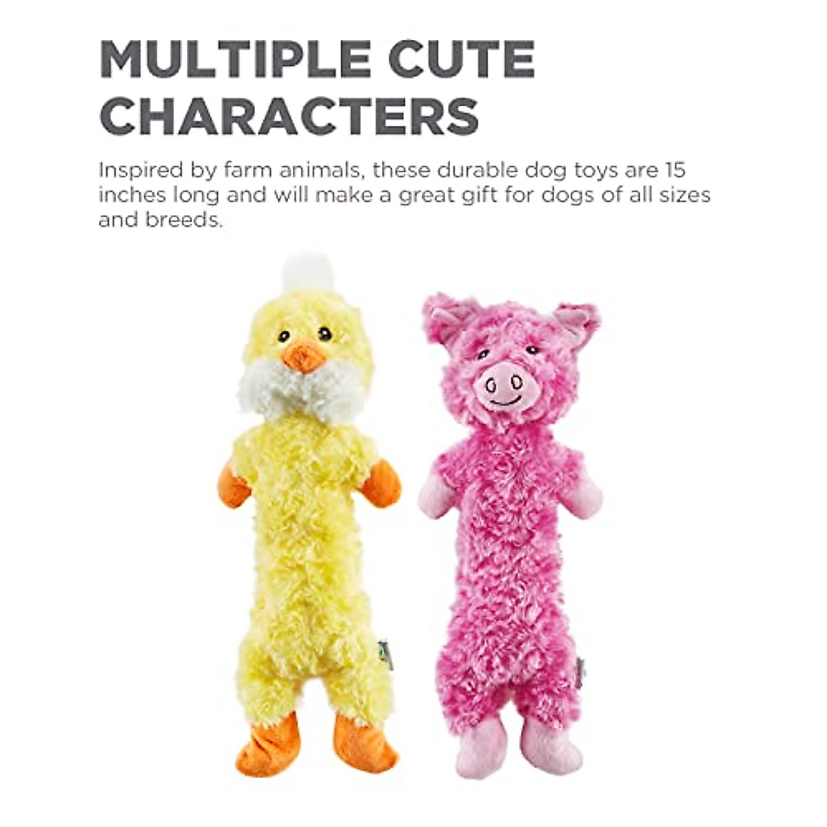 Outward Hound by Charming Pet Lil' Dudes Pig Plush Squeaky Dog Toy