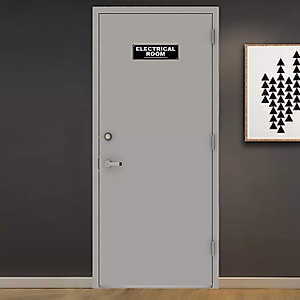 Sign for Door, Authorized Personnel Only in Acrylic Plastic, Black and White, Rounded Corners, Durable, Long Lasting with Double Sided Tape in the Back - 3" x 9" (Electrical Room)