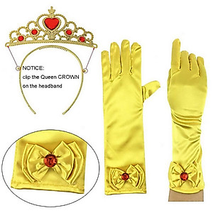 Orgrimmar Princess Dress Up accessories For Belle Gloves Princess Tiara Crown Wand Necklaces For Kids