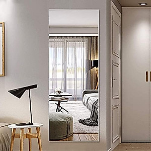 OBIOZZ Bedroom Floor Standing Mirror Full Length Mirror Floor Mirror with Standing Holder Bedroom/Locker Room, Beautiful Living Room Decorations