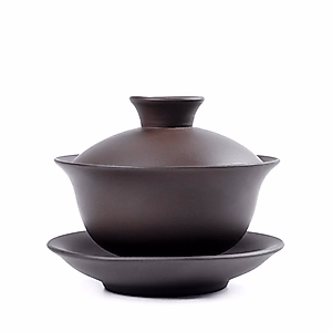 Chinese Yi Xing Purple Clay Gaiwan Tea Cup