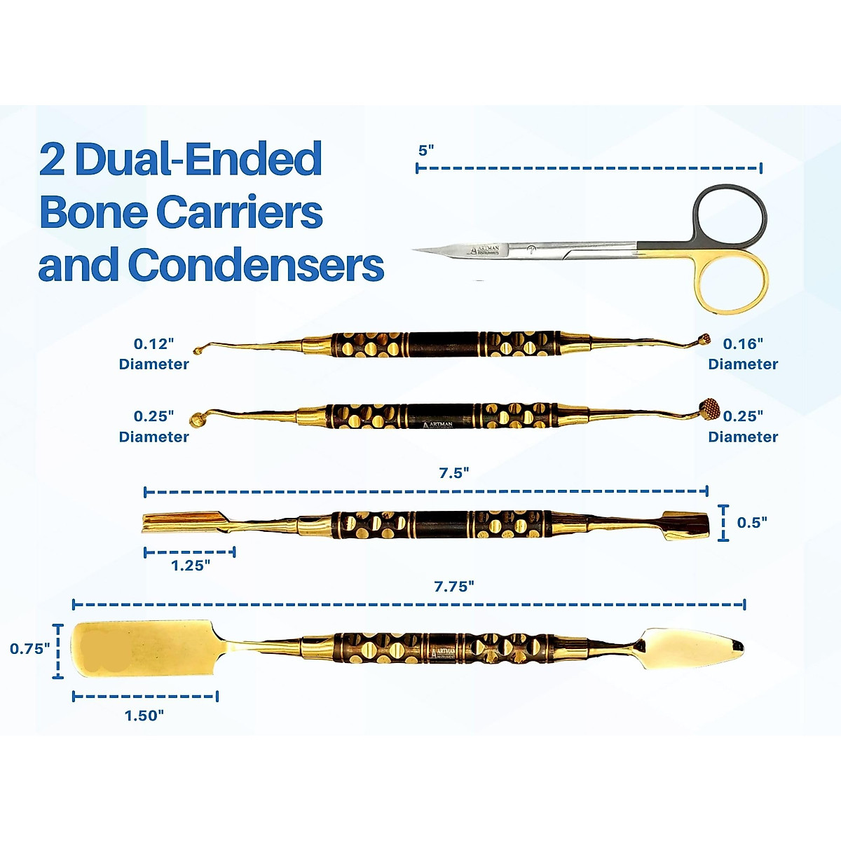 Dental PRF/RGF/PRP Basic Instruments Set of 12 ARTMAN Brand by Wise Linkers