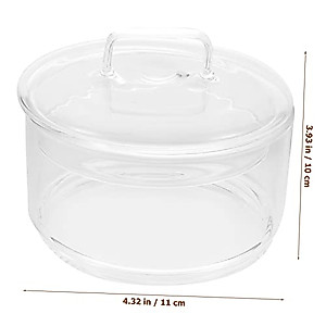 FUOYLOO soup bowl breakfast bowls glass fruit bowl round baking dish meal prep bowl casserole dish glass bowls with lids glass pots mixing bowl High borosilicate glass household small bowl