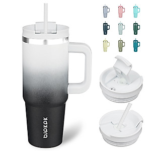 BJPKPK 30 oz Insulated Tumbler With Lid And Straw Stainless Steel Tumblers Cup With Handle For Women And Men,Day And Night