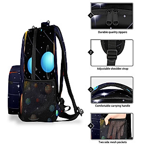 Backpack Universe Space Galaxy Solar System Shoulder Bag Daypack Travel Hiking for Boys Girls Men Women