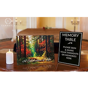 Funeral Guest Book | Memorial Guest Book | Guest Book for Funeral Hardcover | Guestbook for Sign in, Celebration of Life Memorial Service | Funeral Guest Sign Book with Memory Table Card Sign Included