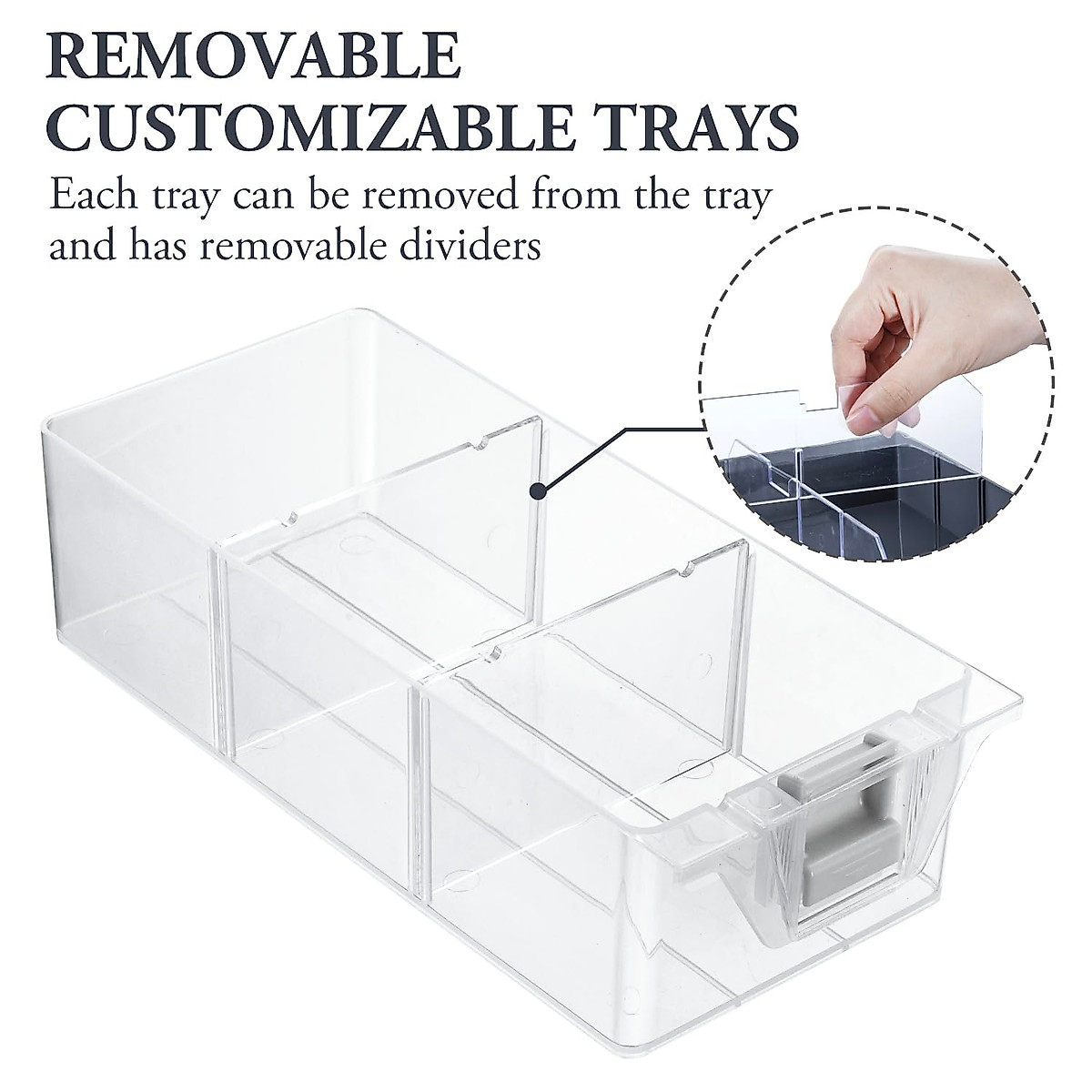 MyGift 11 Inch Classic Gray Tools Hardware and Screw Parts Storage Organizer Case with White Accents, 24 Customizable Compartments, 6 Drawers Removable Dividers