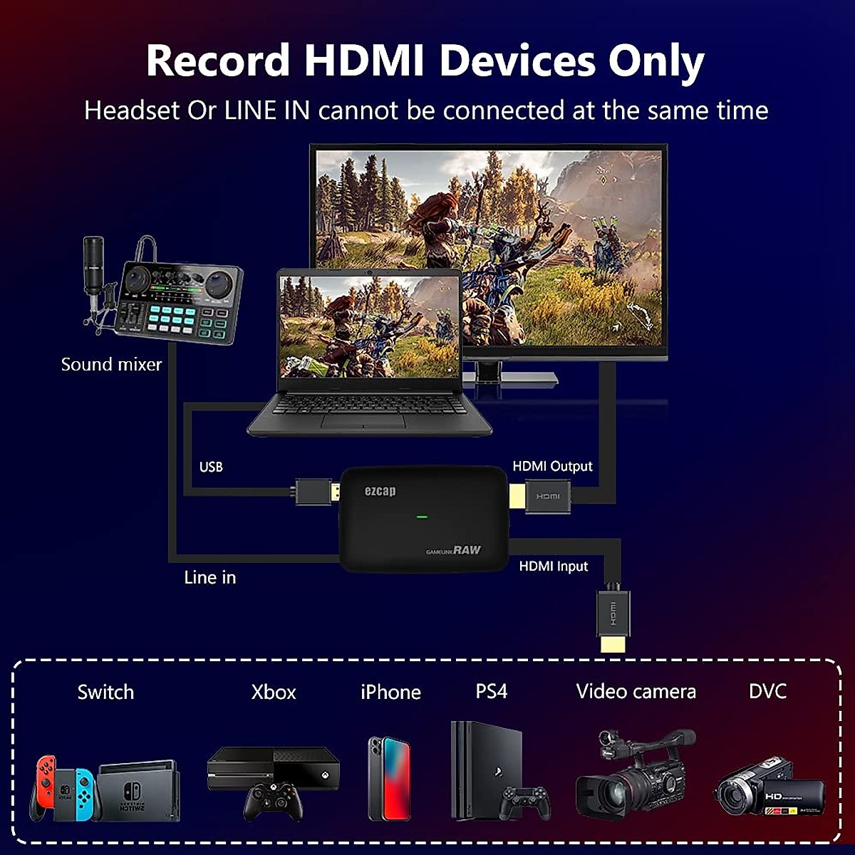 Y&H 4K Game Capture Card Live Streaming and Record in 4K30P or 1080P 120HZ,HDMI Zero-Lag Pass-Through USB3.0 Video Ultra-Low Latency for PS3, PS4, Xbox Series X/S, Xbox One, Nintendo Switch