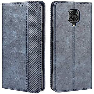 HualuBro Xiaomi Redmi Note 9S Case, Redmi Note 9 Pro Case, Retro PU Leather Full Body Shockproof Wallet Flip Case Cover with Card Slot Holder and Magnetic Closure for Redmi Note 9S Phone Case (Blue)