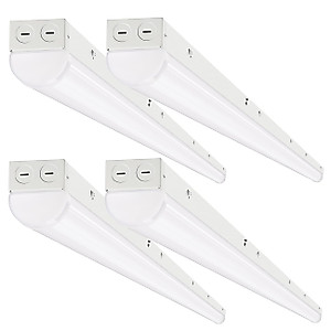 DAKASON 8FT LED Linear Light Fixture, 8 Foot LED Shop Lights 80/70/60W 35/40/5000K CCT Selectable, 8 Feet Commercial Bay Lighting Fluorescent Tube Replacement for Garage Warehouse 4 Pack