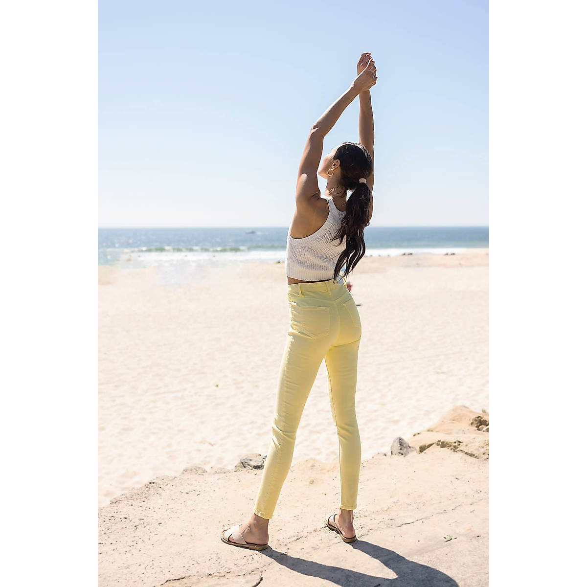 KHAKI & BLUE Cali1850 Women’s The Everyday Garment-Dyed Skinny Jeans – Soft Stretchy High Rise Comfy Casual Pants 79500JDM777_LYW 10