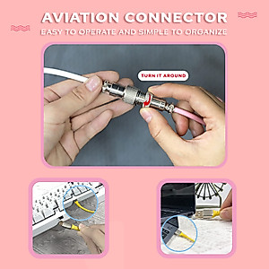 EPOMAKER AJAZZ Detachable Coiled Keyboard Cable Type C to USB-A with Aviation Connector for Mechanical Gaming Keyboard(Blue)
