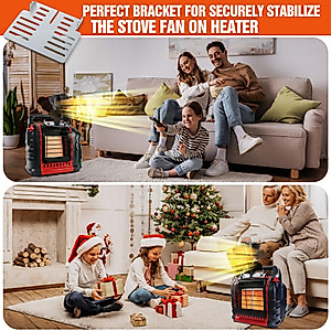 Dreyoo Heat Powered Stove Fan Mounted Accessories, Compatible with Mr. Heater Buddy MH9BX, MH12HB, MH18B, Include an Aluminum Alloy Bracket for Fixing Stove Fan, 2 Bolts, 2 Wind Nuts and 4 Washers